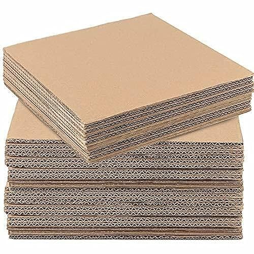 36 Corrugated Cardboard Sheets 12 x 12 Inches Brown Kraft Large Craft ...