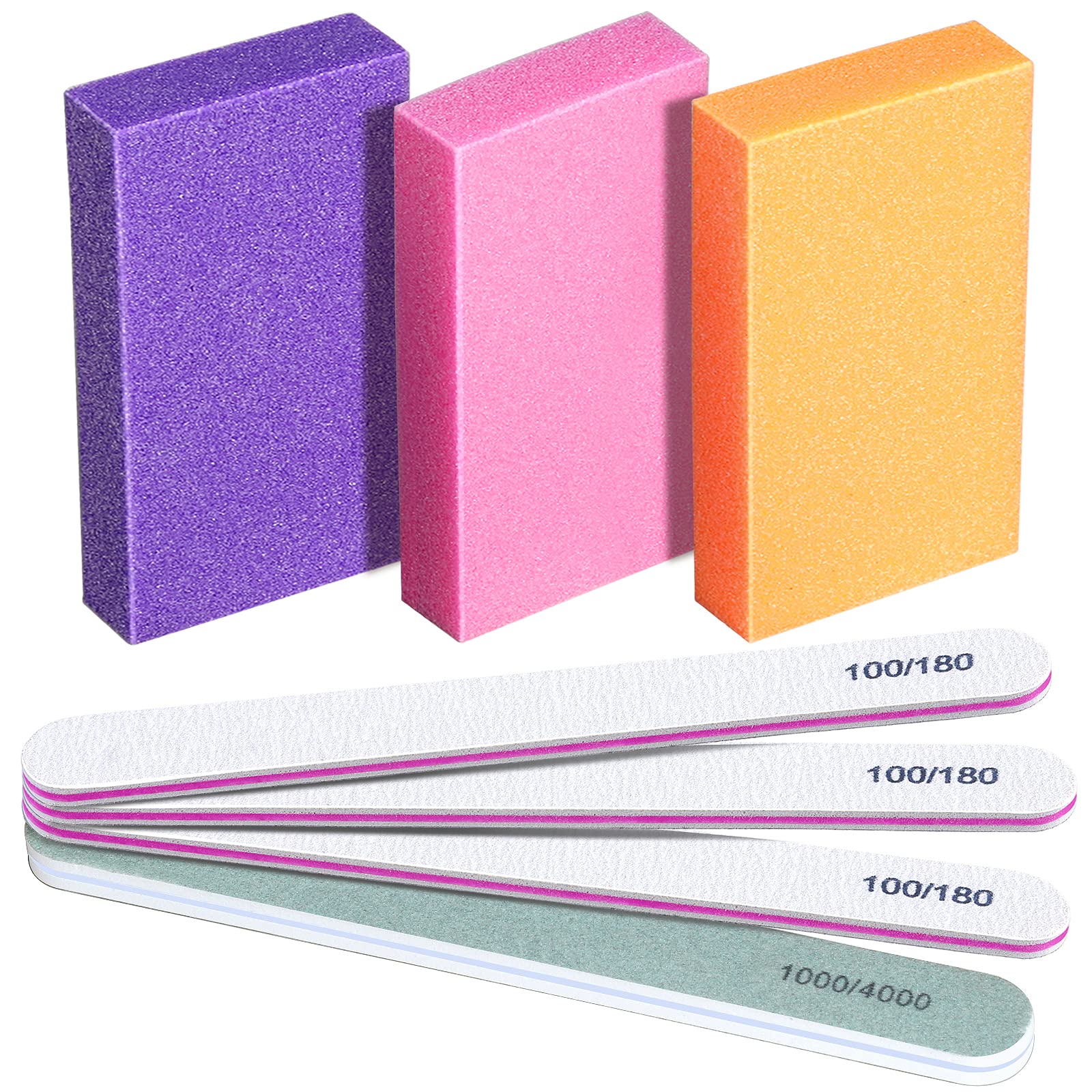 FANDAMEI Nail Buffers and Files, Nail Tools kit with 3PCS Rectangular ...