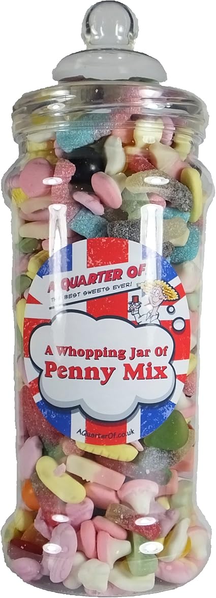 A Quarter Of Classic Retro Sweetshop `Whopping Penny Mix` Jar of Retro ...