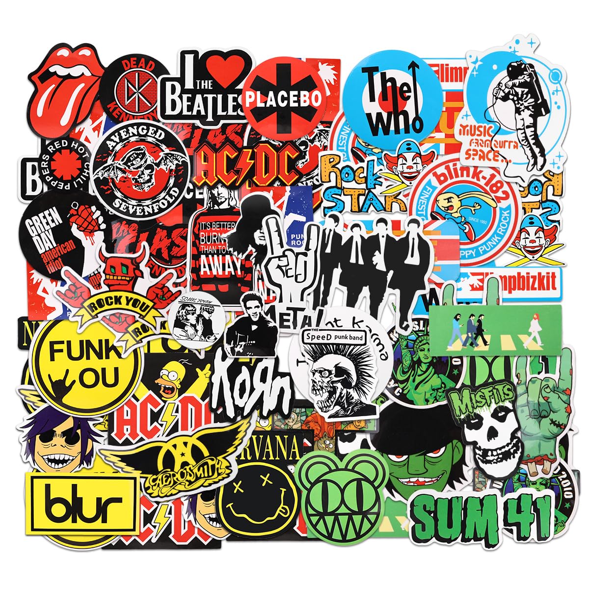 Mua 100pcs Rock Band Stickers -80's Music Stickers, band stickers for ...