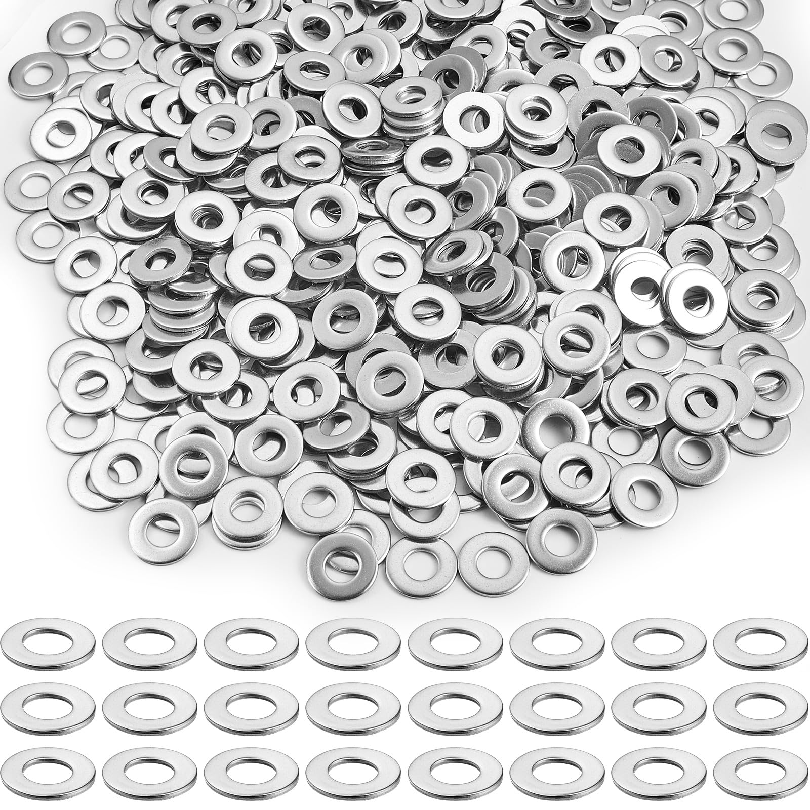 Hotop 500 Pcs Stainless Flat Washer 5/16" ID 3/4" OD Fender Washers 304 ...
