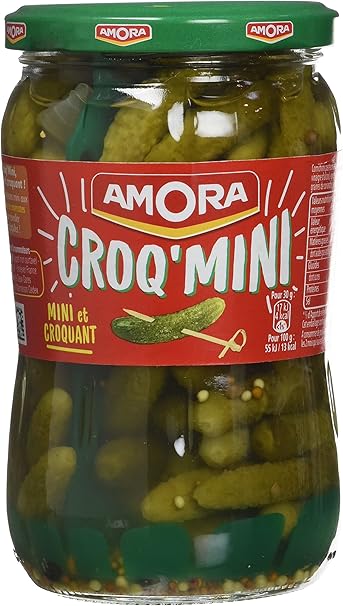 Amora Cornichons Croq' Mini 205 g - Lot de 6: Amazon.fr: Epicerie