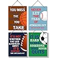 Amazon.com : Motivational Sport Quote Wall Art(pack of 4), Basketball ...