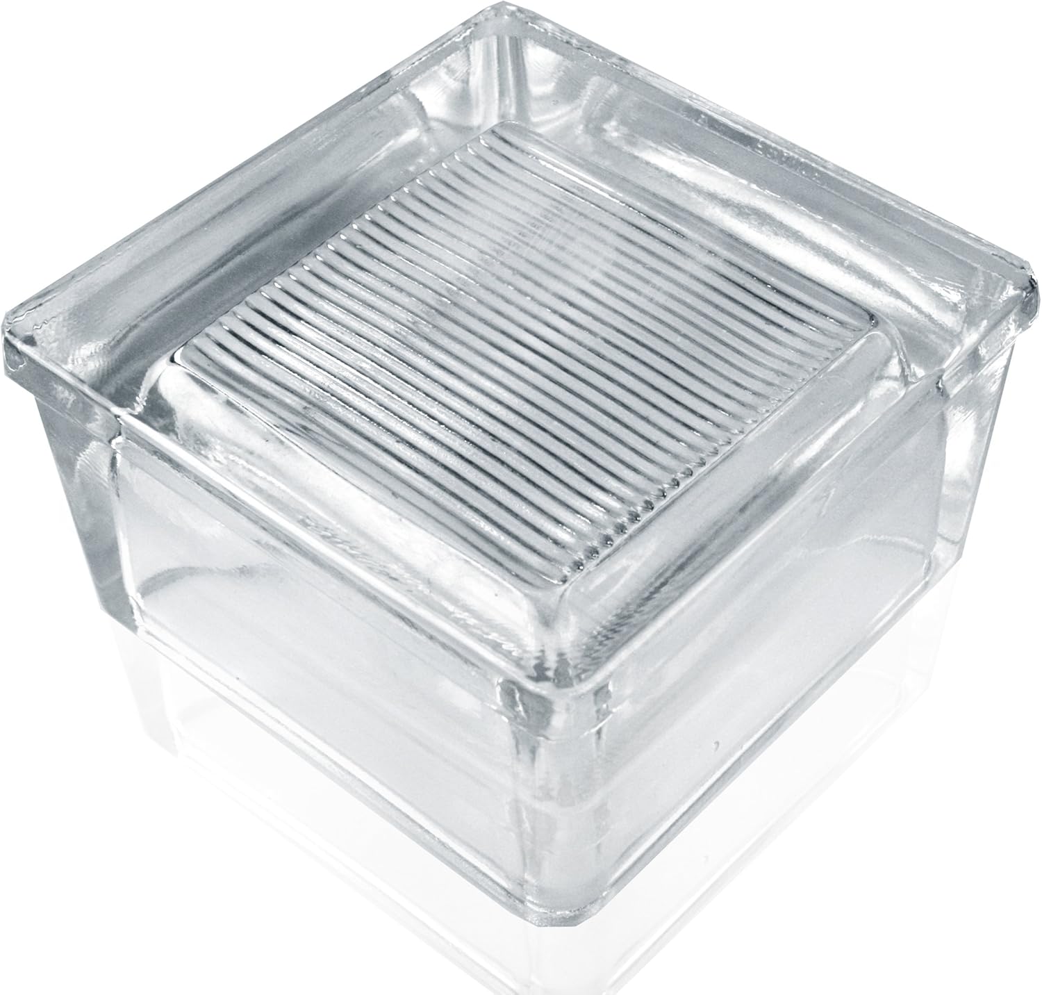 5 Stück Glasbaustein/Glasstein Betonglas Vollsicht Geriffelt Weiß (Klar ...