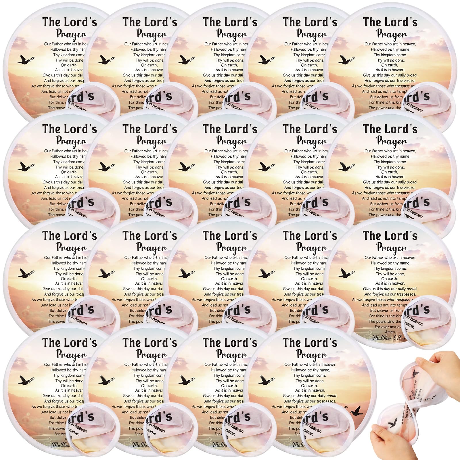 Tradder 50 Pcs Christian Religious Church Fans Folding Hand Fans ...