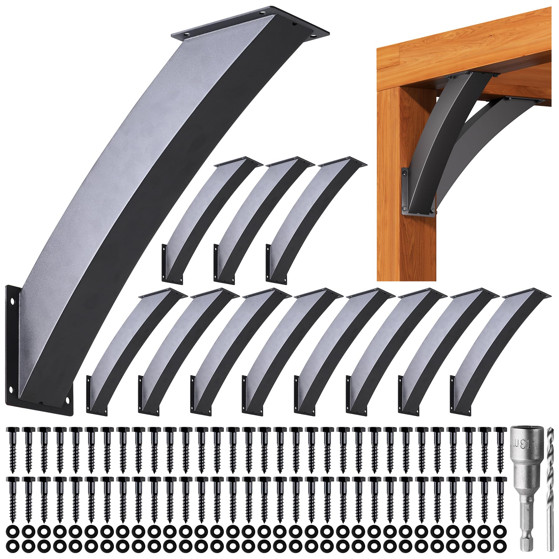 Epcee 8 Pack Heavy Duty 4''x4'' (Actual: 3.2''x3.2'') Integrated Arc 45 ...