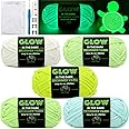 Amazon.com: 5PCS Glow in The Dark Yarn for Crochet Glow Luminous ...