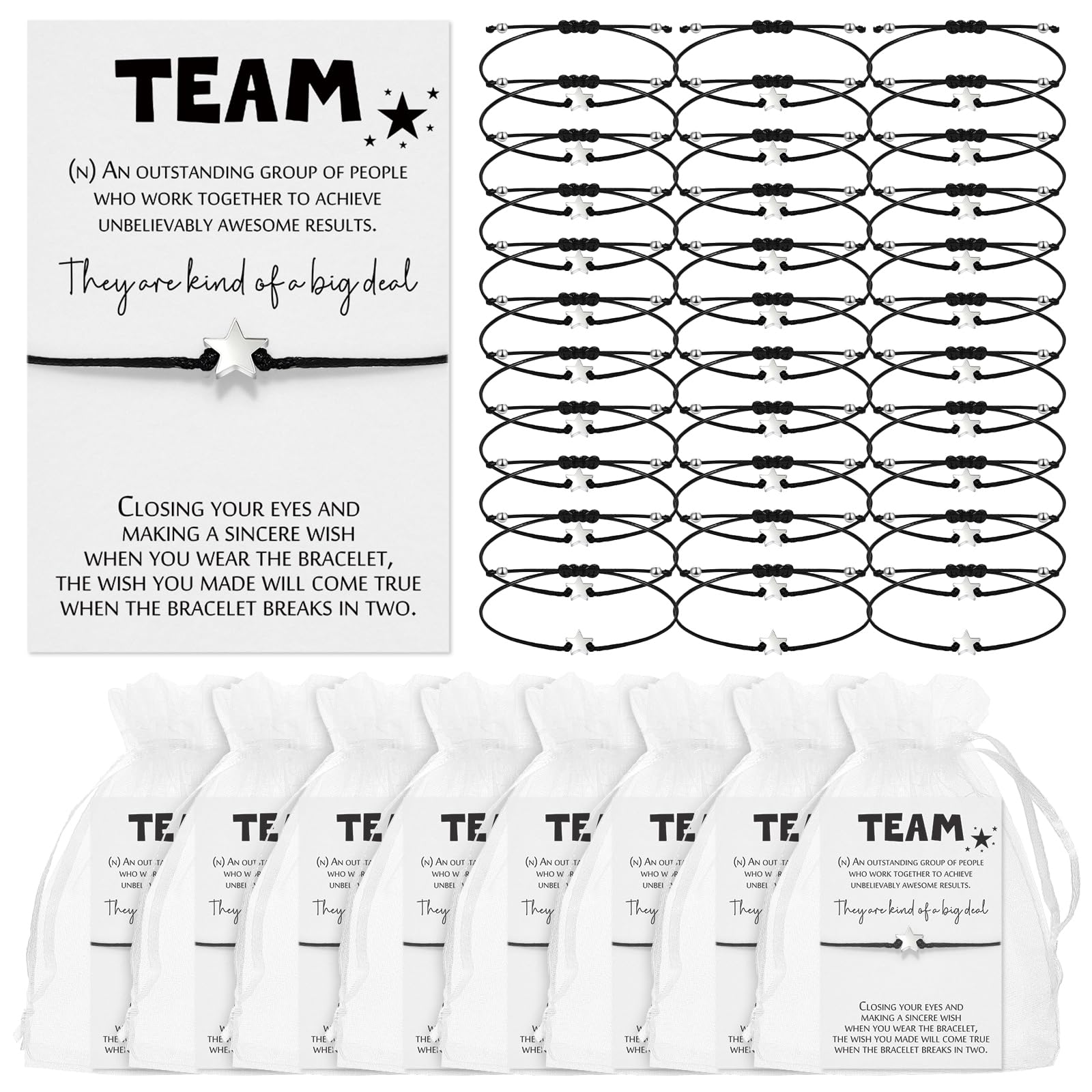 Sasylvia 100 Set Team Appreciation Gifts Bulk Bracelets with ...