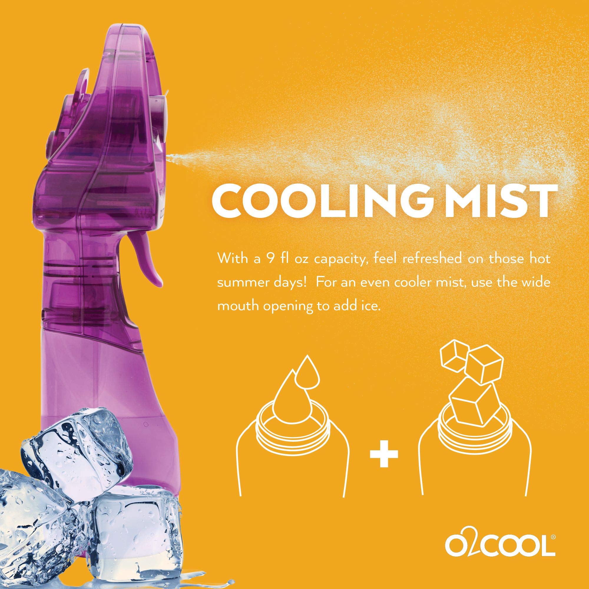 O2COOL Deluxe Handheld Battery Powered Water Misting Fan (Purple) on ...
