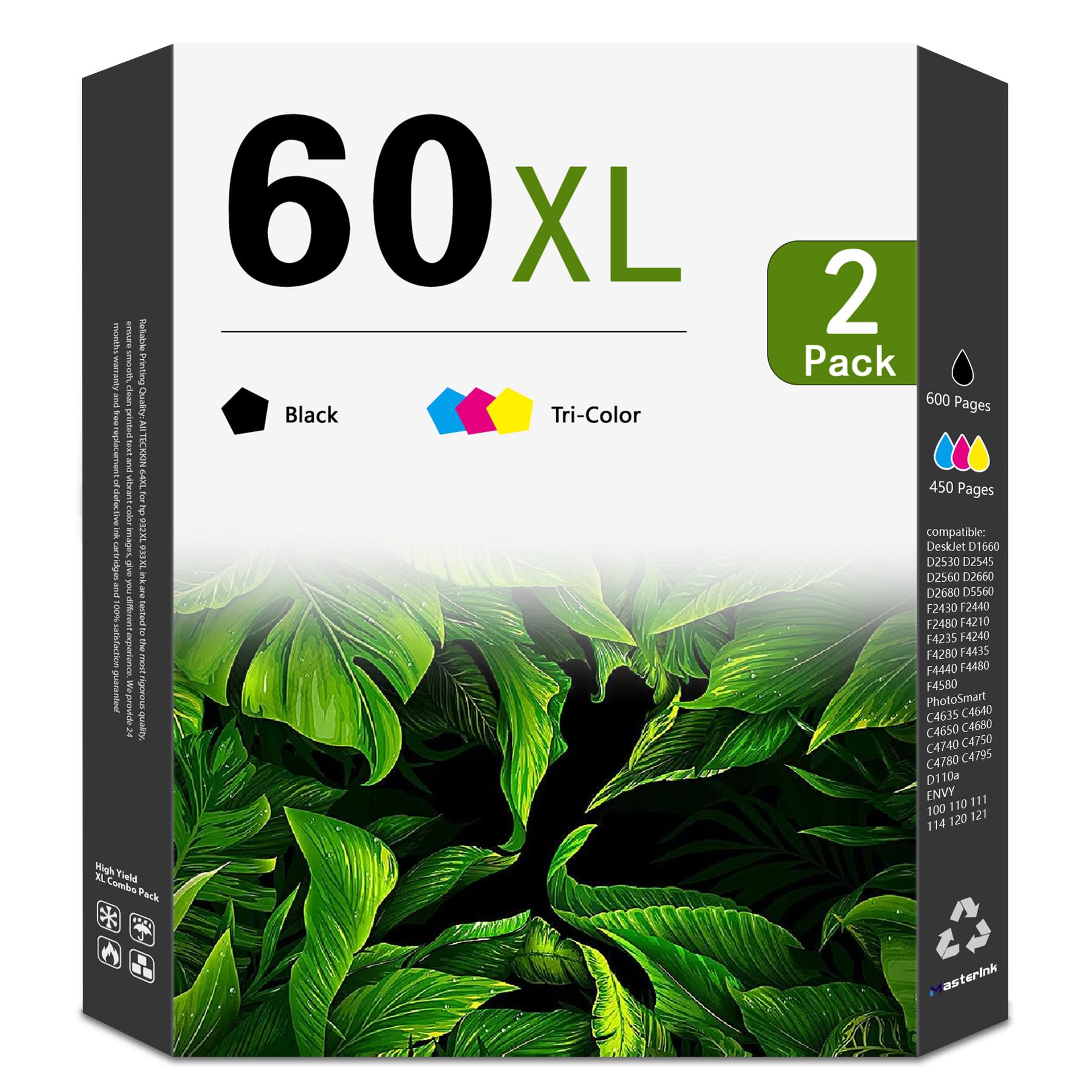 MasterInk 60XL Ink Cartridge Combo Pack Color and Black Replacement for ...