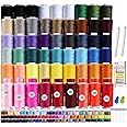 Amazon.com: ilauke 50 Colors Sewing Thread, 124 Pcs Bobbins Threads Kit ...