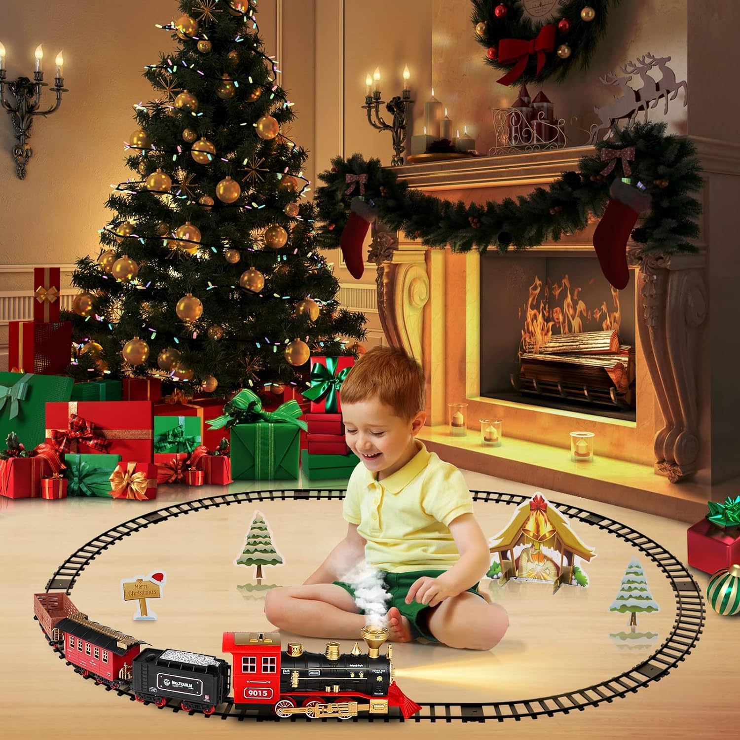 Mua Hot Bee Train Set - Christmas Tree Train Toys for Boys with Smokes ...