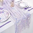 Amazon.com: Sequin Iridescent Table Runner 25x120 Inches Purple Table ...
