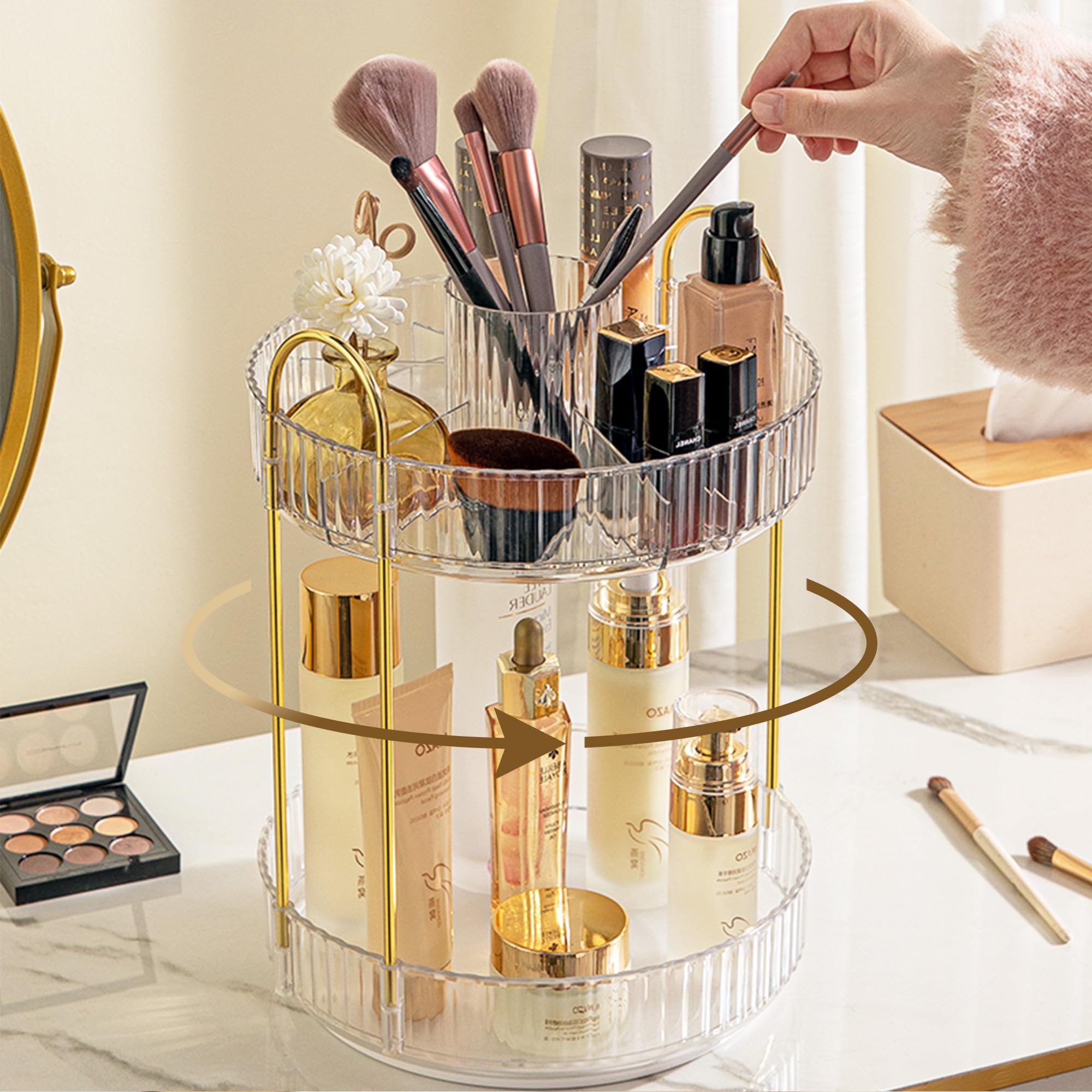 Aveniee 360 Rotating Makeup Organizer for Vanity, Upagraded Perfume ...