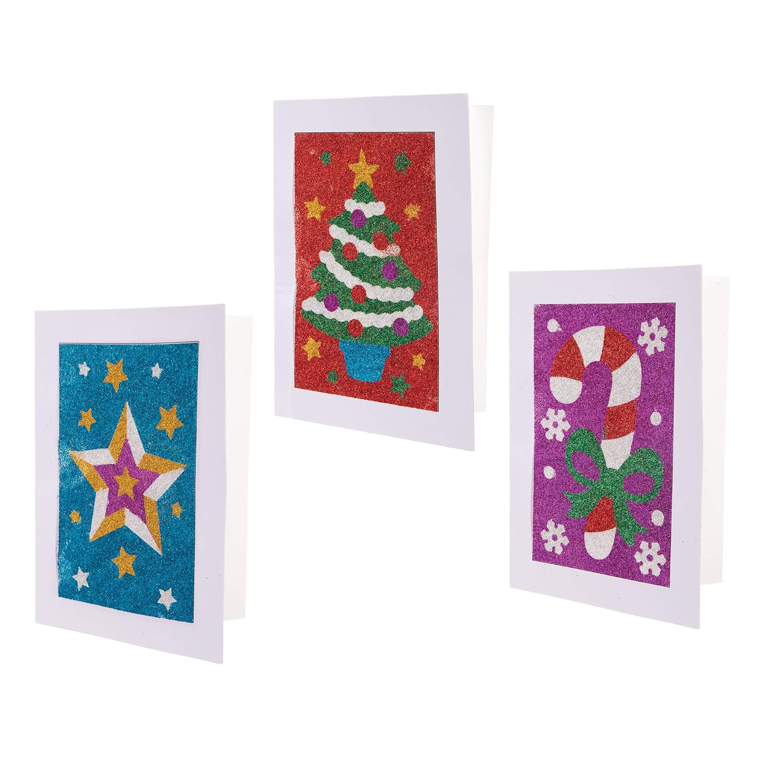 Baker Ross AT325 Christmas Card Kits for Kids-Pack of 6, Glitter Crafts ...