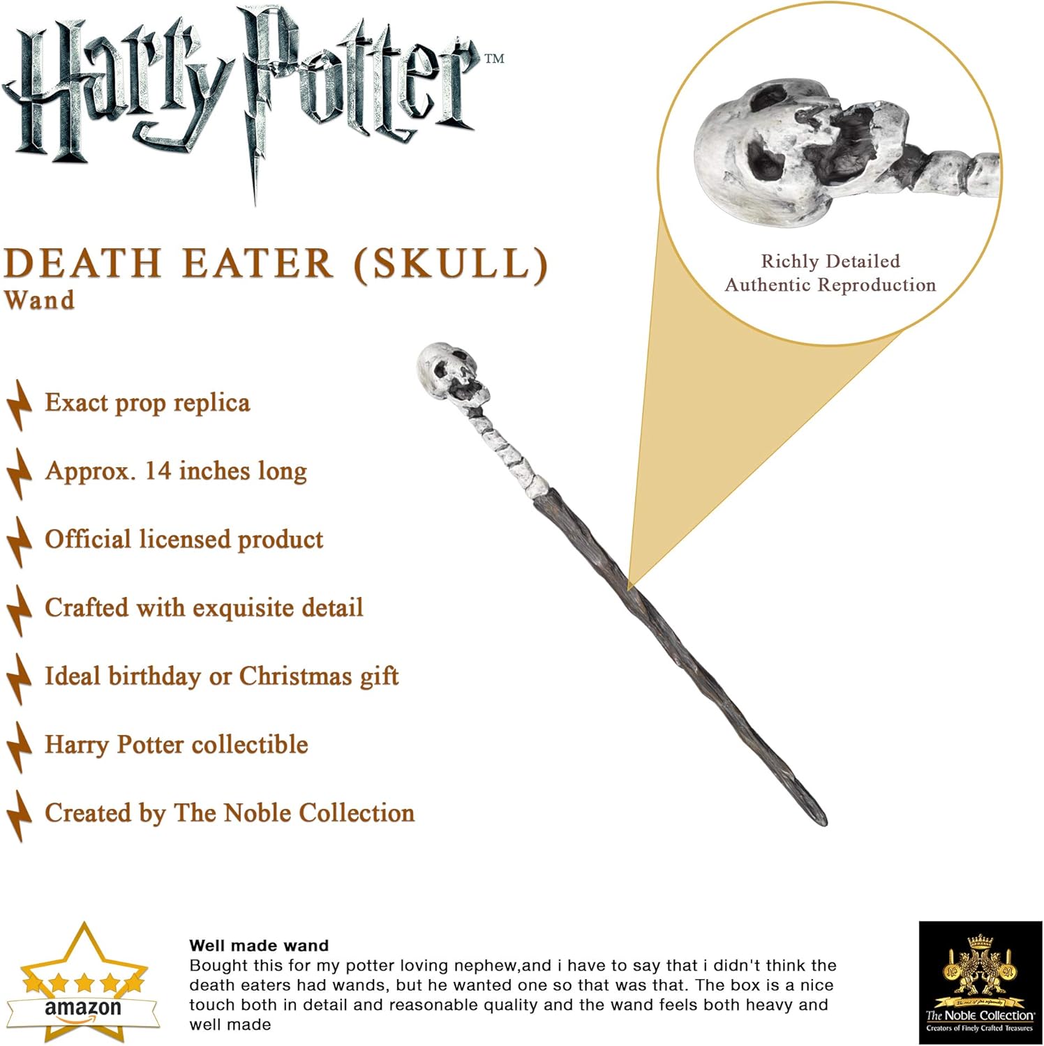 The Noble Collection – Death Eater Skull Wand In A Standard Windowed ...