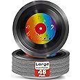 Amazon.com: ZOIIWA 48PCS Records Paper Plates 7in Records Theme Party ...