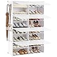 Amazon.com: SANGMUCEN Interlocking Shoe Rack, 8 Cubes Plastic Shoe ...