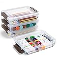 Amazon.com - Citylife 4 Packs Portable Project Case, Clear File Box ...