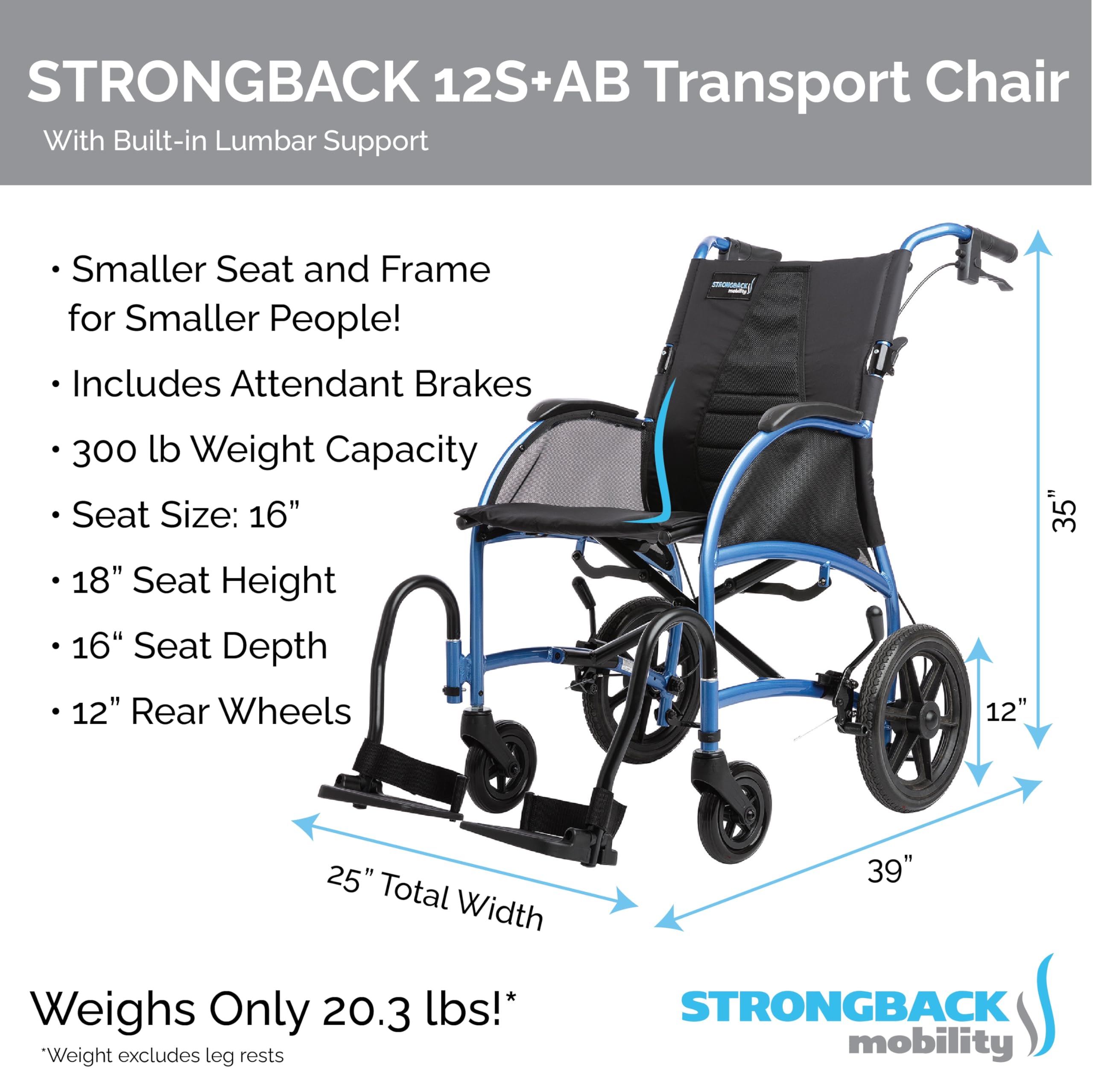 Mua Excursion 12S+AB Lightweight Folding Wheelchair for Adults and ...