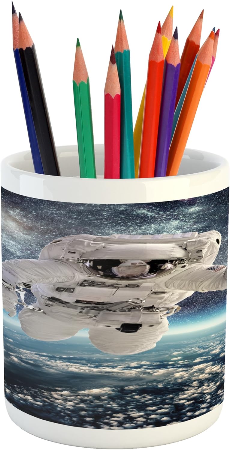 Amazon.com : Lunarable Space Pencil Pen Holder, Outer Space Theme ...