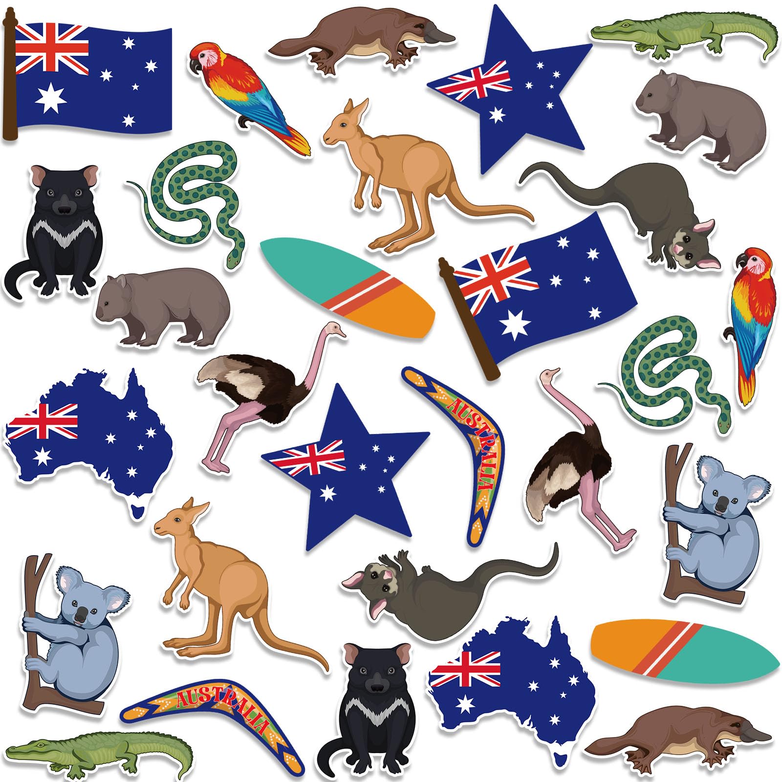 Resurhang 30 Pcs Australian Cutouts Australia Day Cut Outs Party ...