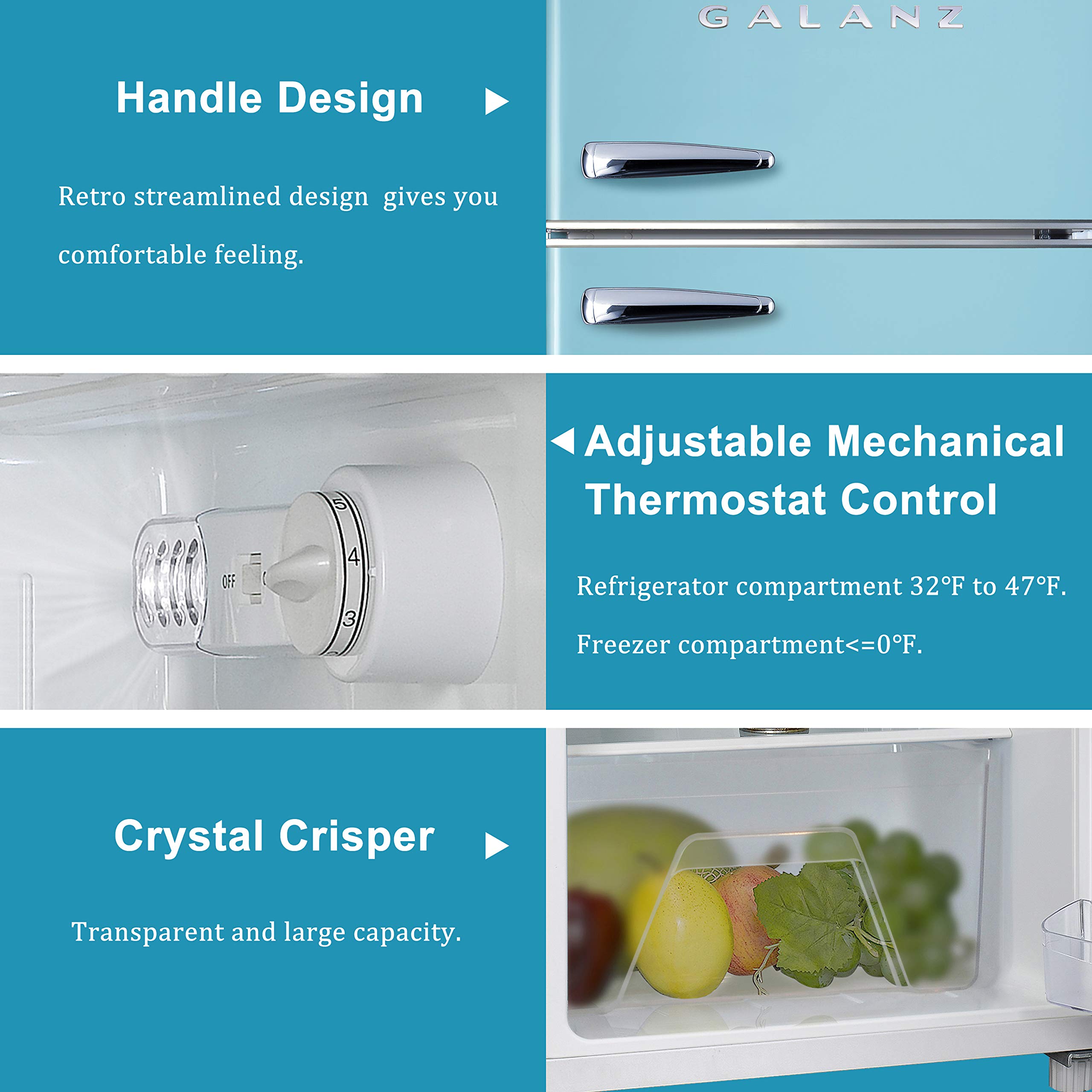 Mua Galanz Retro Compact Refrigerator with Freezer, Mini Fridge with ...