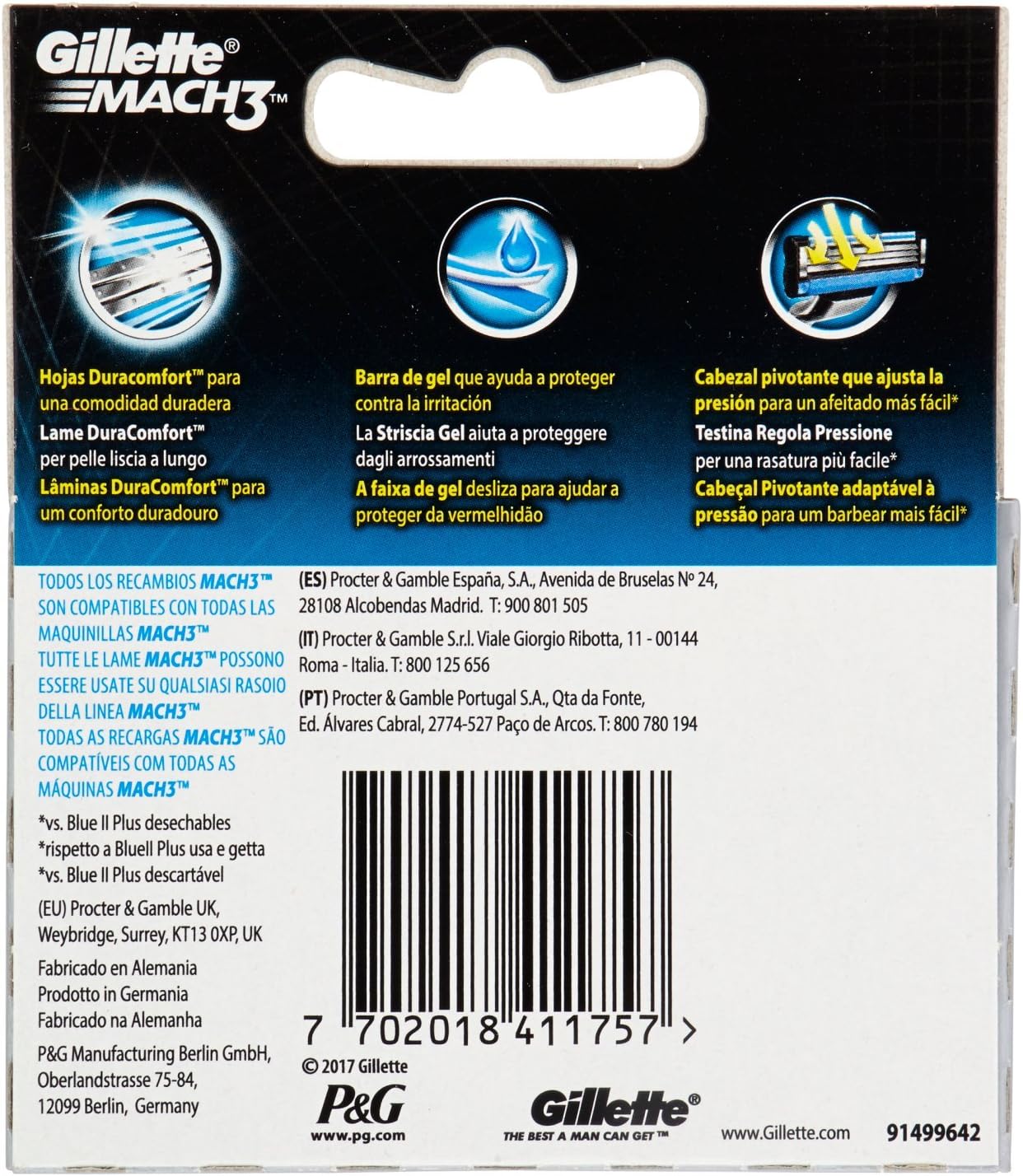 Gillette Mach3 Replacement Blades for Men Razor 5 Heads – BigaMart