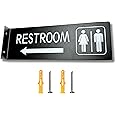 Amazon.com : Restroom Signs for Business – 4x12" Double-Sided Bathroom ...