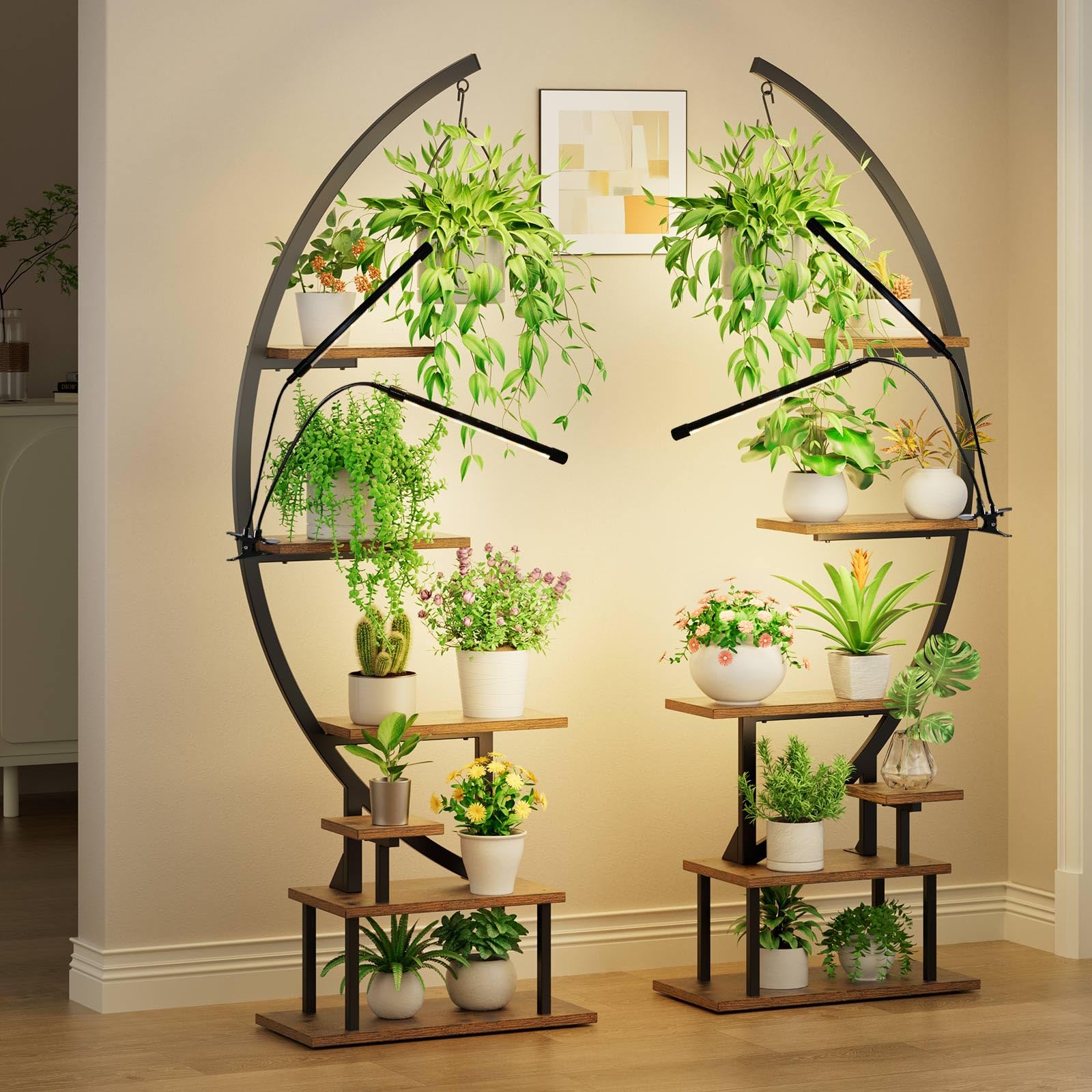GREENSTELL Plant Stand Indoor with Grow Light, 7-Tiered Tall Metal ...