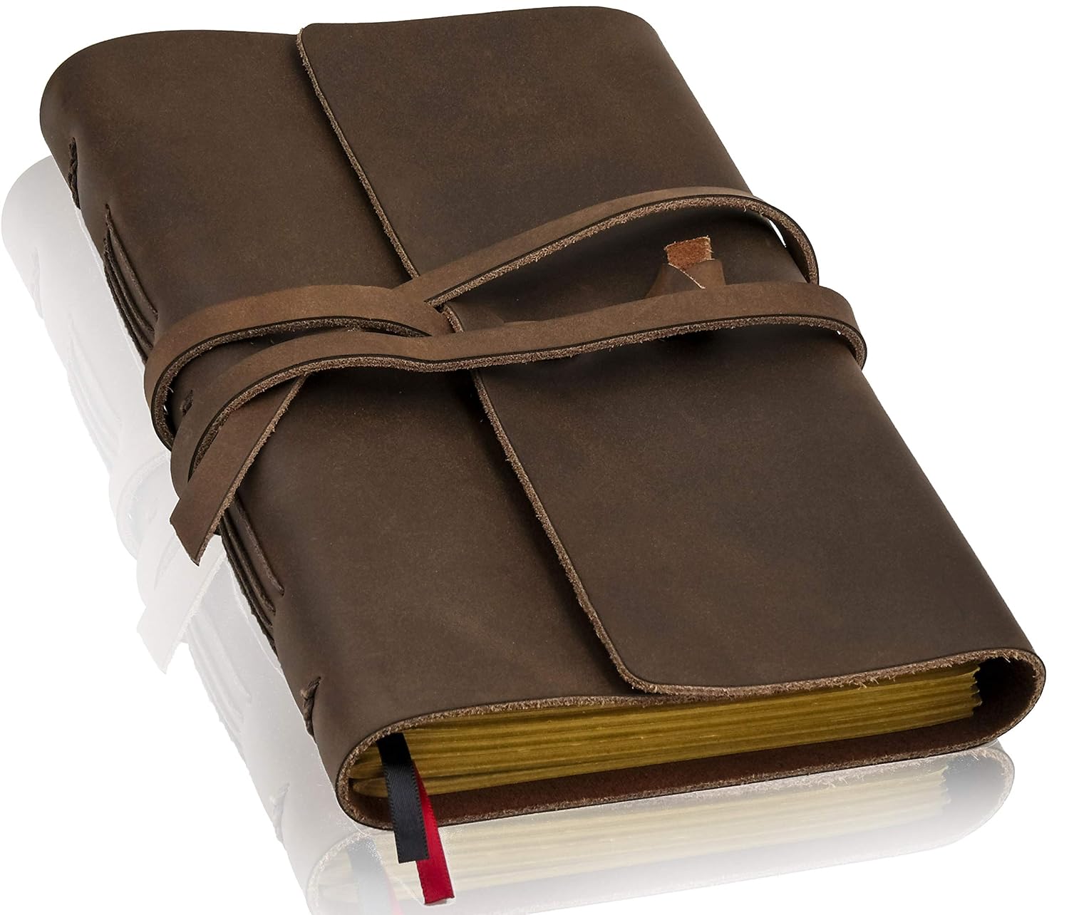 Handmade Leather Lined Journal Notebook - Genuine Leather Bound Daily ...