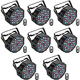 Amazon.com: CO-Z 8pcs DMX Controlled LED Stage Lights, 86 RGB Sound ...