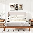 Amazon.com: Merax Queen Size Bamboo Platform Bed, Mid-Century Bed Frame ...