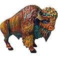 Amazon.com: AMAJY Rustic Colorful Resin Bison Figurine – Majestic ...