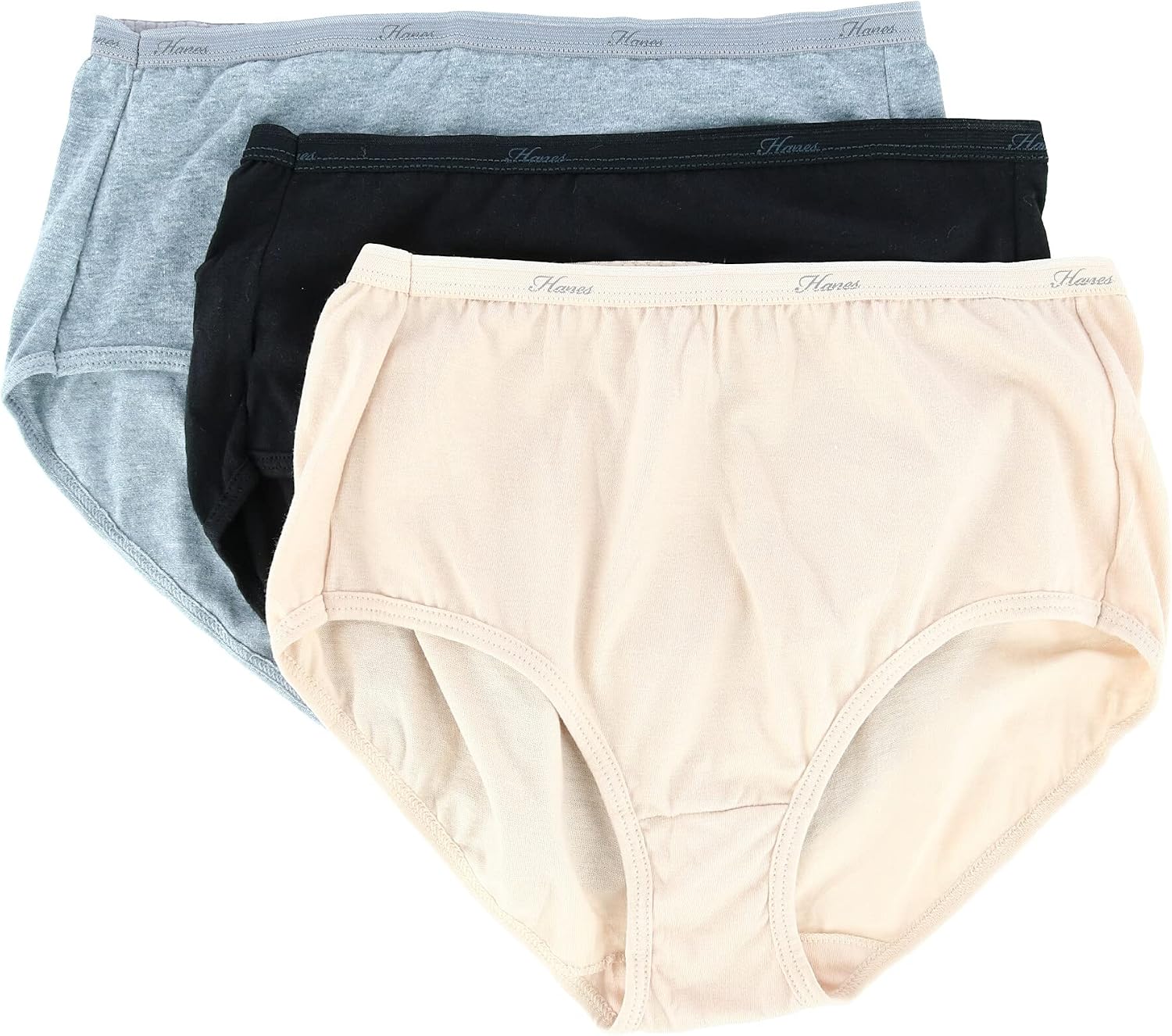 Hanes 3 Pack Womens Cotton Briefs D40l Multi Uk Clothing
