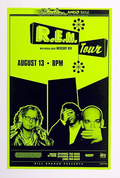 REM Poster 1999 Aug 13 Shoreline Amphitheatre at Amazon's Entertainment ...