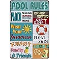 Amazon.com: Vintage Metal Sign Pool Rules Tin Sign Vintage Pool Patio ...