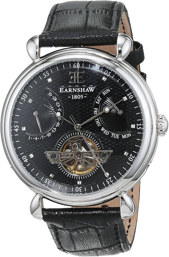 Thomas Earnshaw Grand Calendar Black Men's Automatic Watch with Black ...