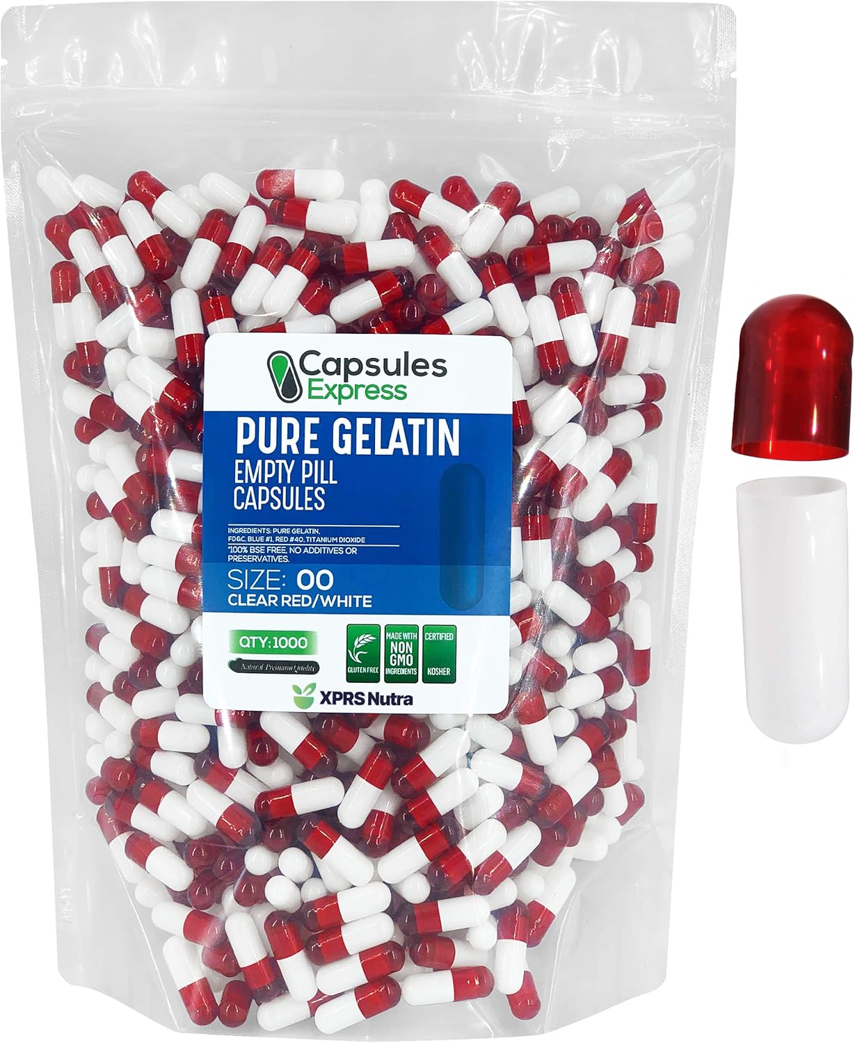 Amazon.com: XPRS Nutra Size 00 Empty Capsules - 1000 Count Colored ...