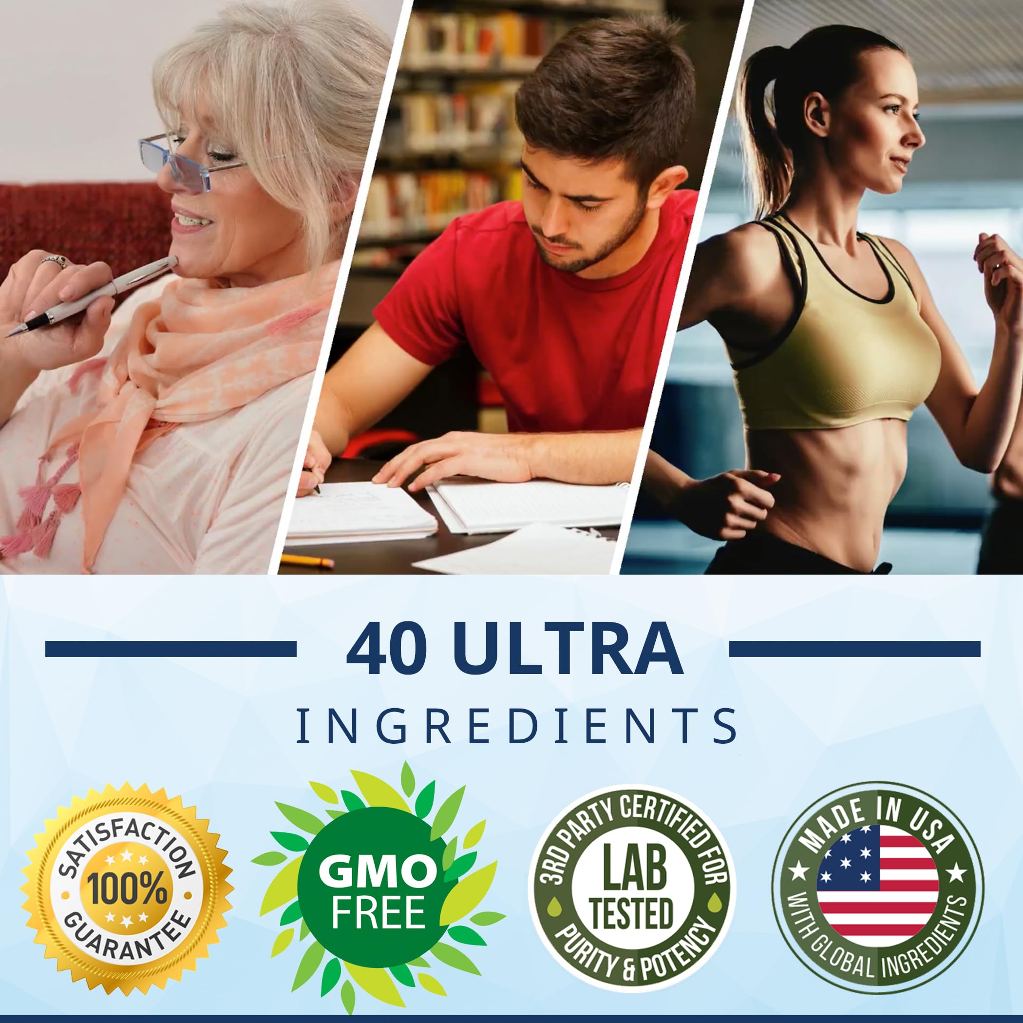 40-in-1 Brain Booster Supplement For Focus, Memory, Clarity, Energy | Advanced Vitamins Plus ...