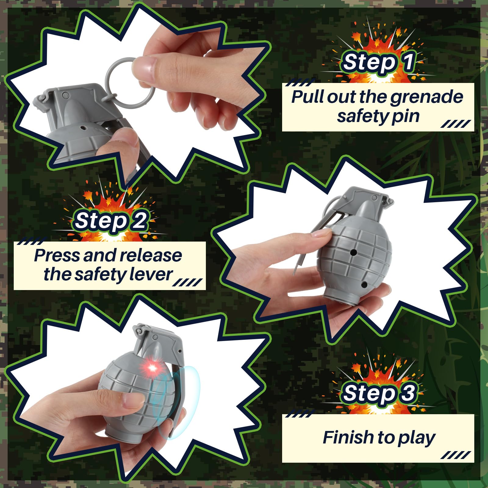 Mua Sratte 8 Pcs Plastic Hand Grenades with Realistic Sound Effects and ...