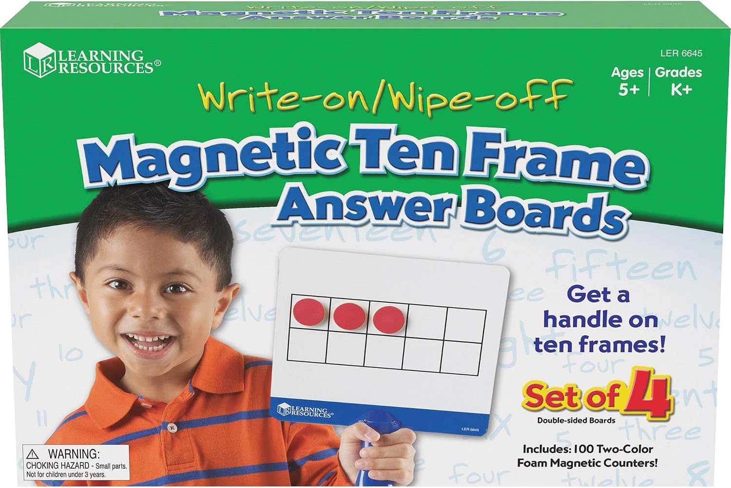 Learning Resources Magnetic Ten- Frame Answer Boards & Ten-Frame Stamp ...