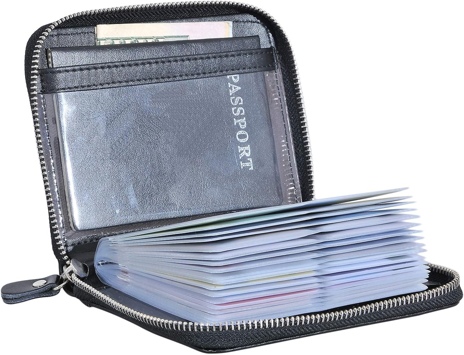 Amazon Large Credit Card Holder Wallet Genuine Leather Passport 
