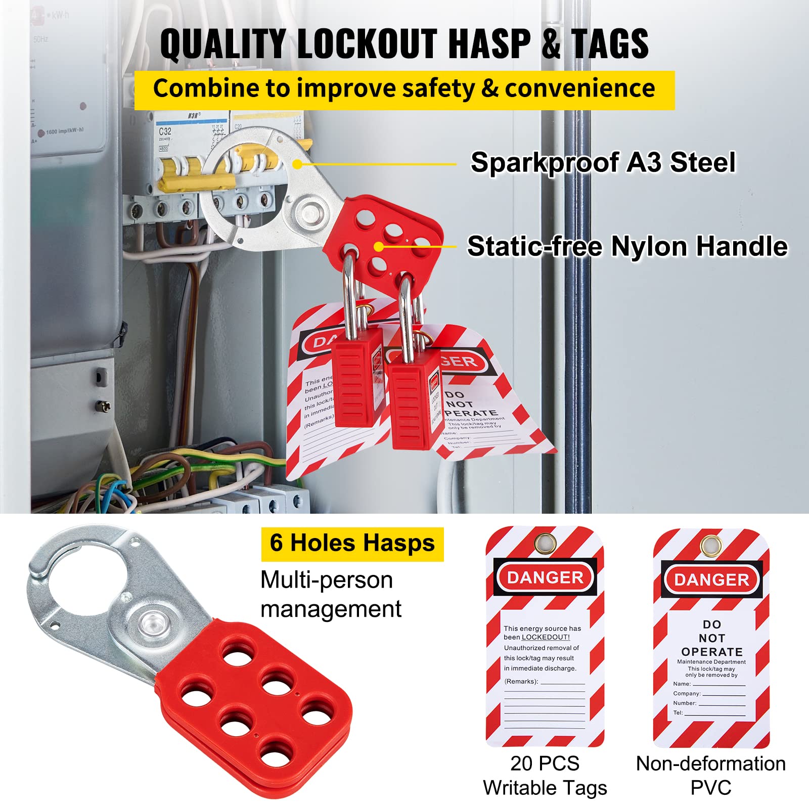 Mua VEVOR 26 PCS Lockout Tagout Kits, Electrical Safety Loto Kit ...