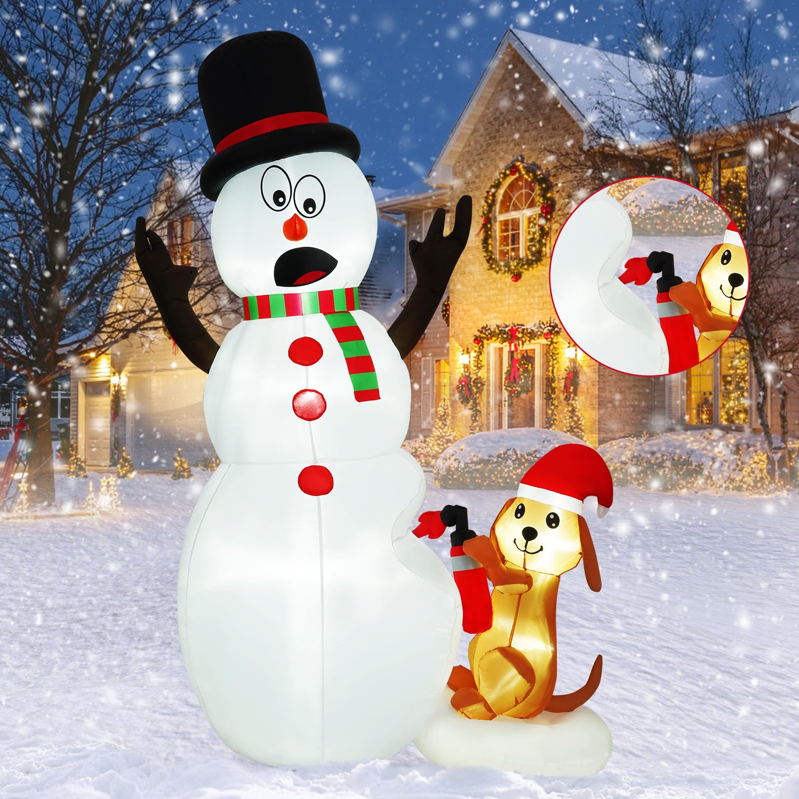 Likiyol 7.5 FT Christmas Inflatable Outdoor Decoration Snowman ...