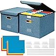 Amazon.com : SEEKIND Upgraded Portable Storage File Boxes with Lids ...