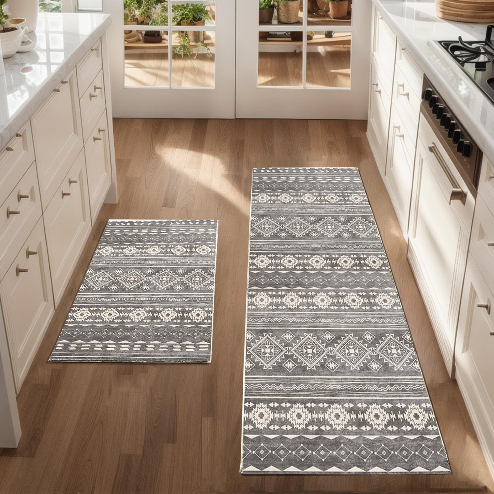 Yancorp Kitchen Rugs and Mats Sets, 2 Pieces Narrow Kitchen Runner Rug ...