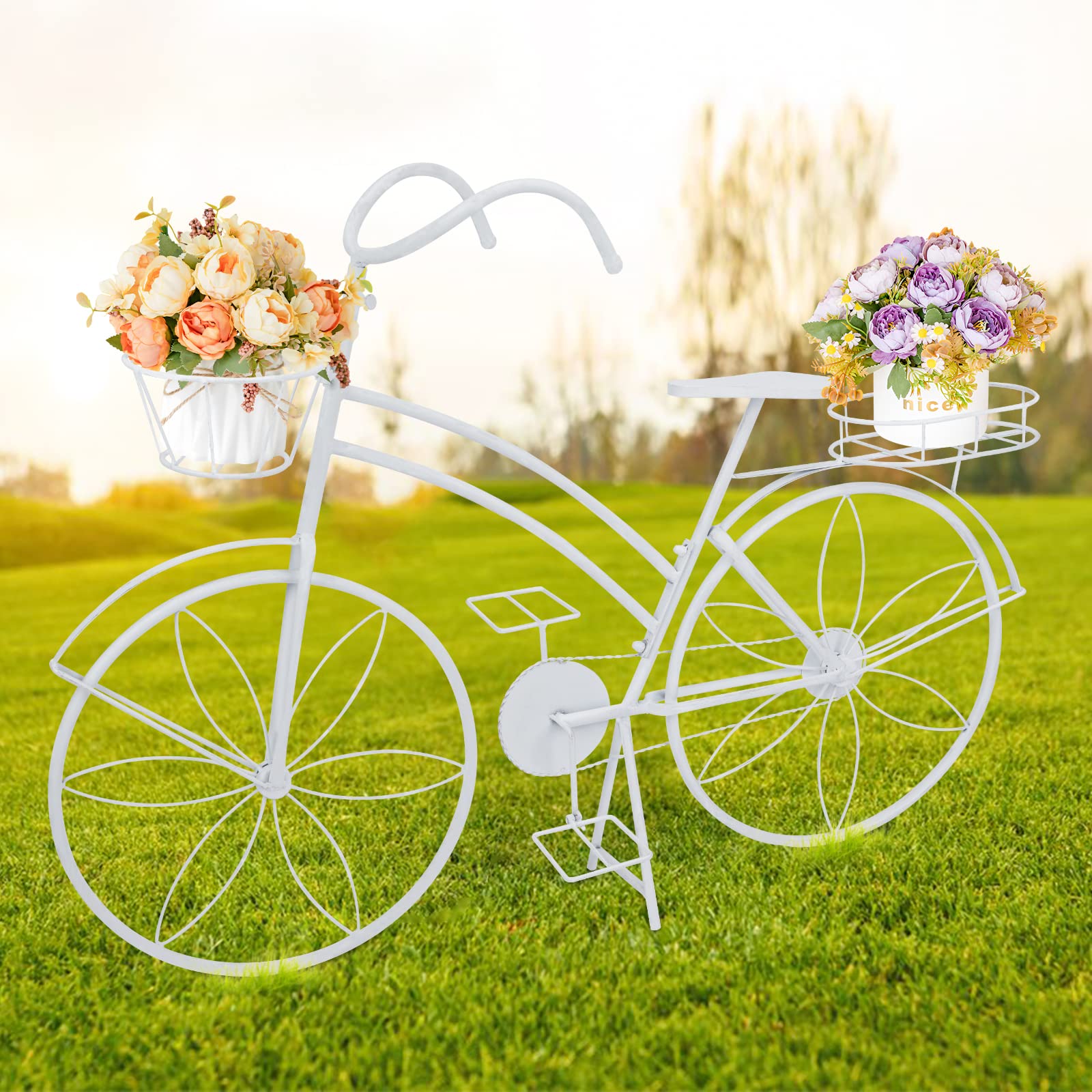 WONDER GARDEN Bicycle Plant Stand - Outdoor Planter, Tricycle Indoor ...