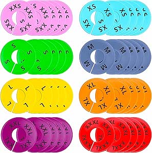 Amazon.com: Vantasii 40 Pack Round Colorful Plastic Clothing Size ...