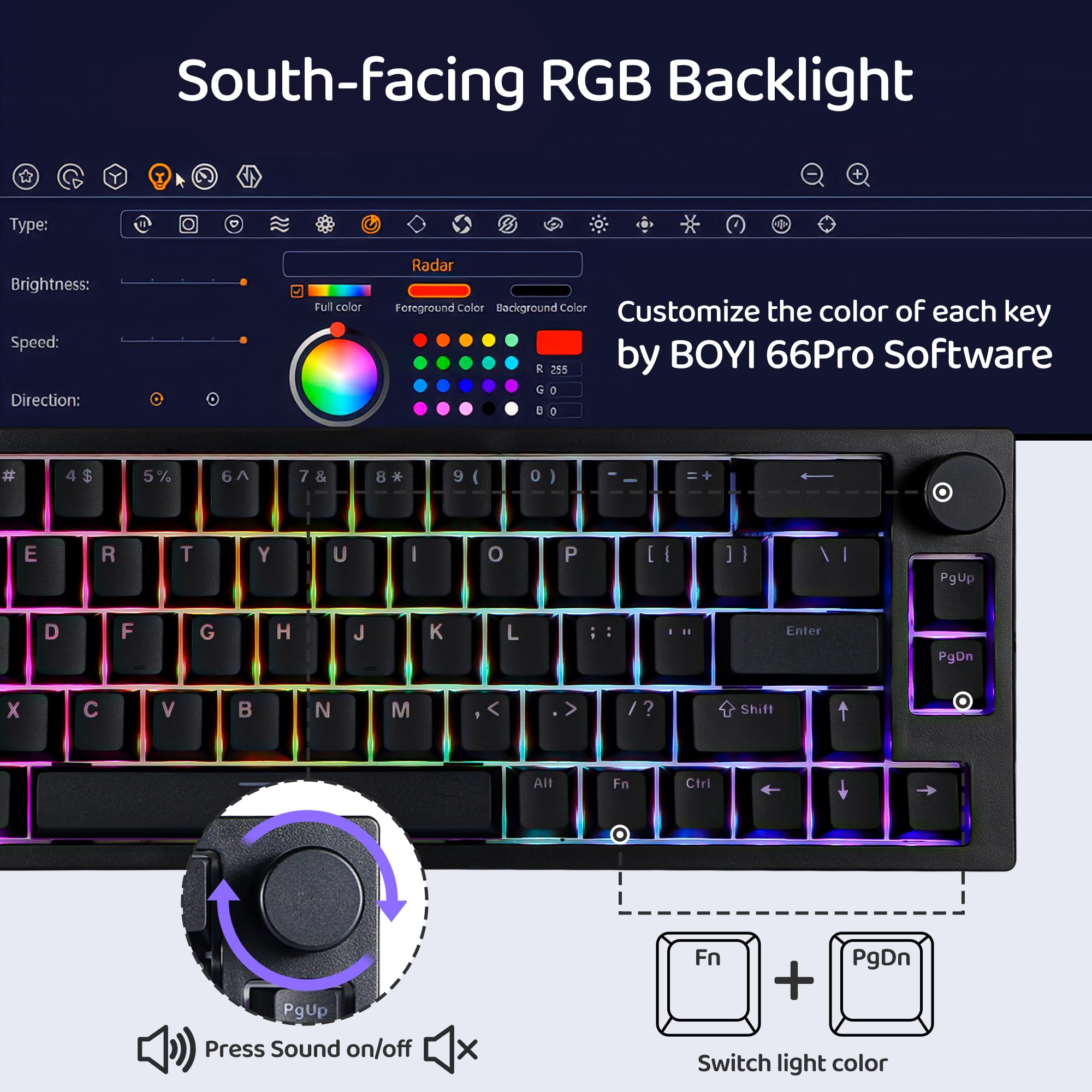 Mua BOYI 66Pro Rapid Trigger Magnetic Switch Mechanical Keyboard,65% ...